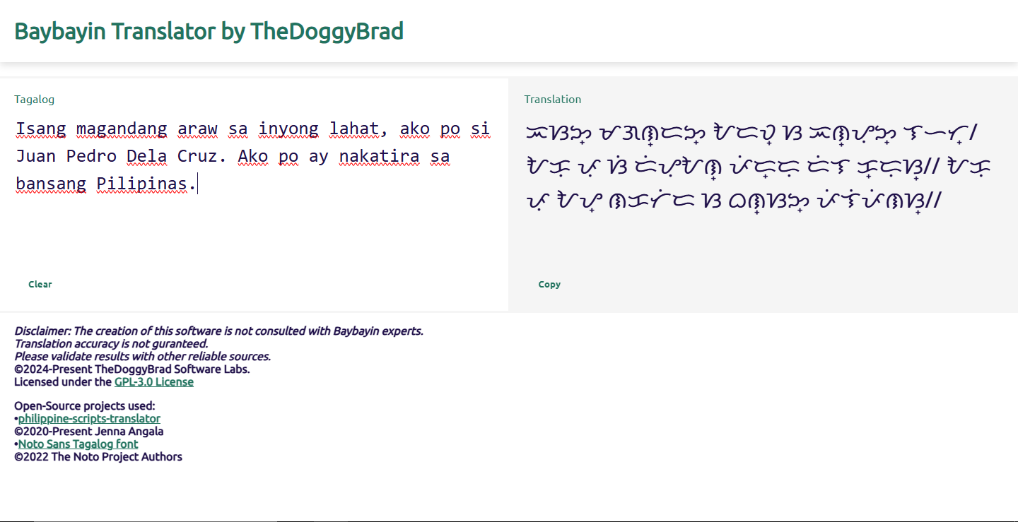 Baybayin Translator by TheDoggyBrad